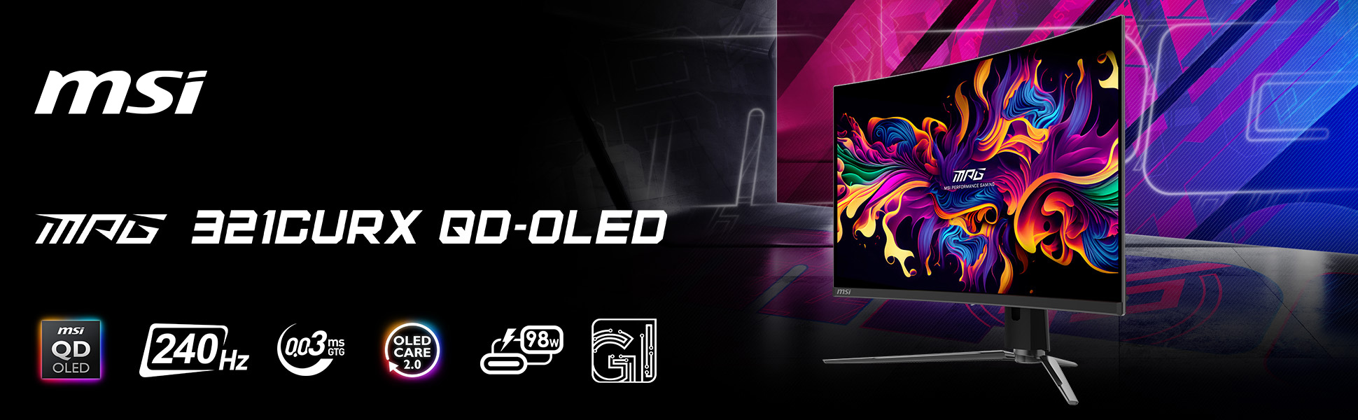 MSI 32" 240 Hz OLED UHD Gaming Monitor Adaptive Sync MPG 321CURX QD-OLED - Newegg.com